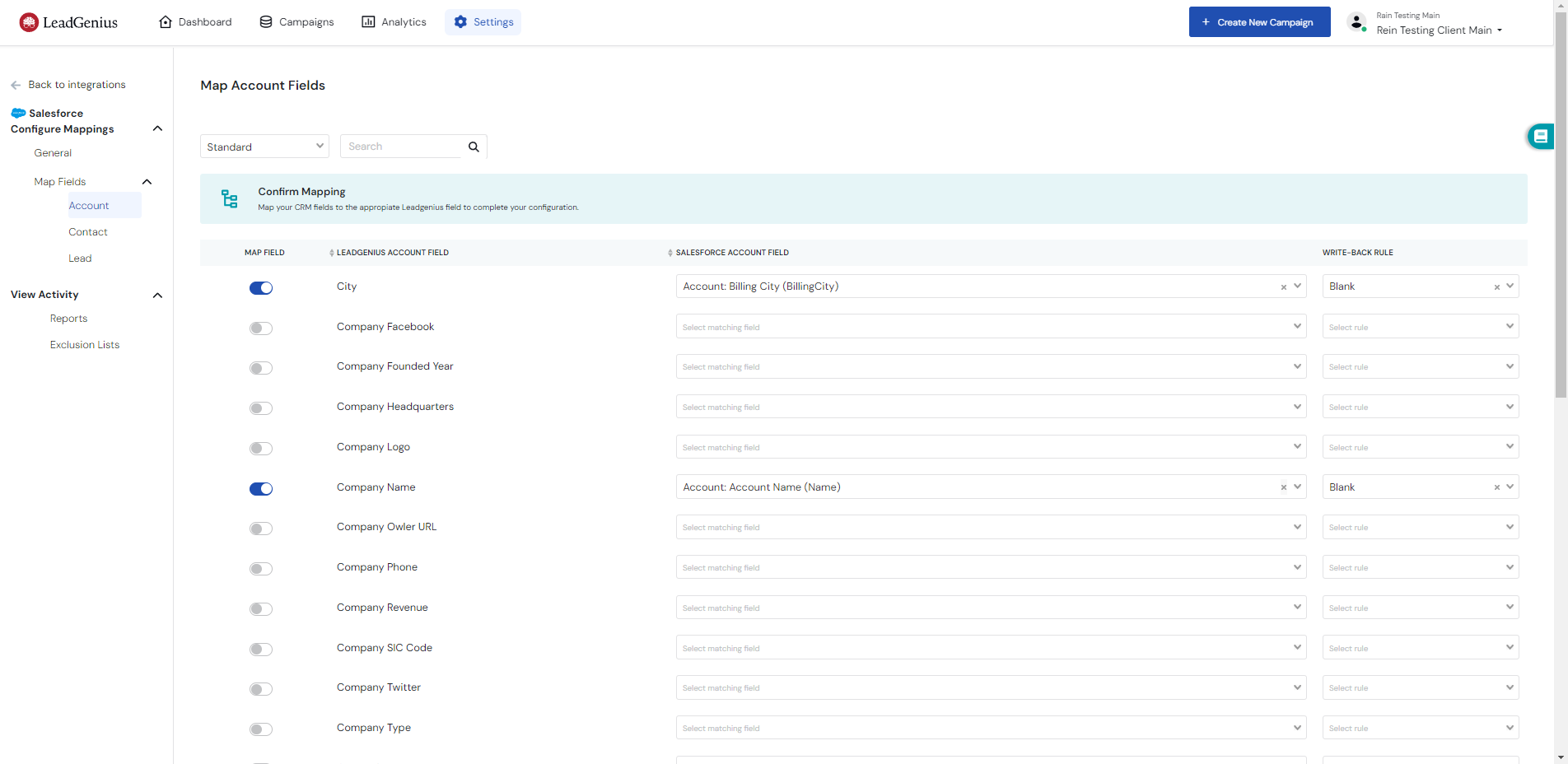 Salesforce Field Mapping On Leadgenius Leadgenius