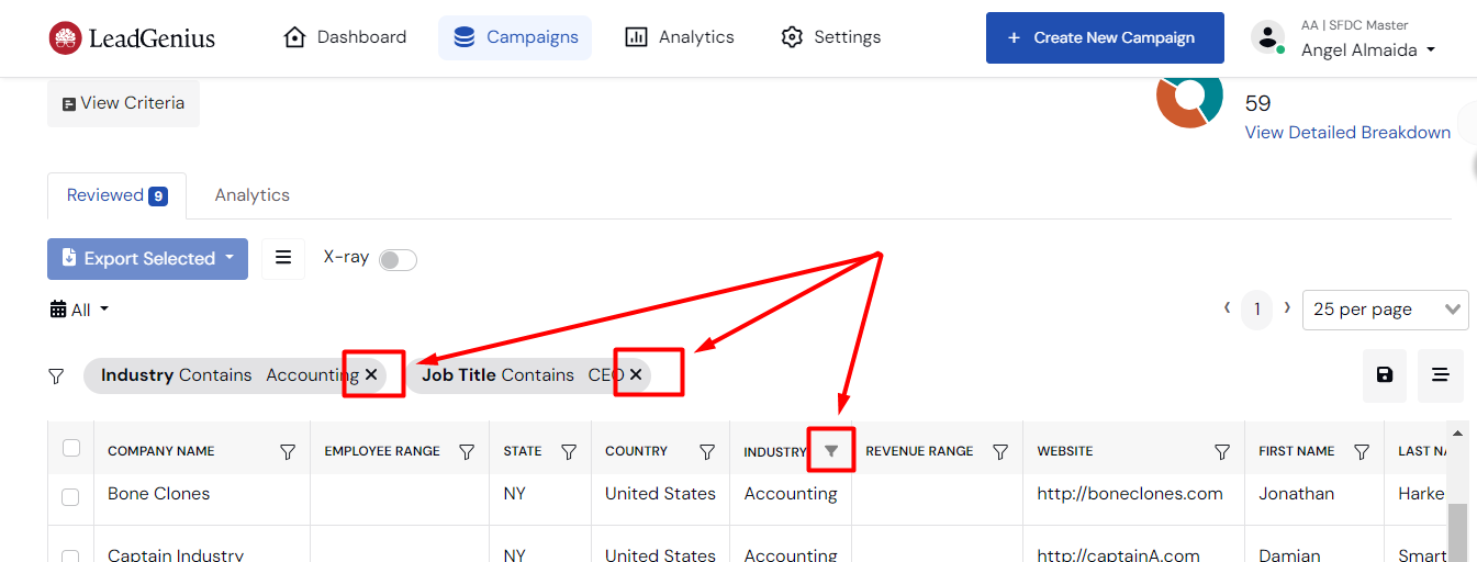 Column Order, Sorting & Filtering Your Data – LeadGenius
