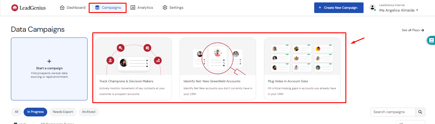 How to Create Data Campaign Using Plays – LeadGenius